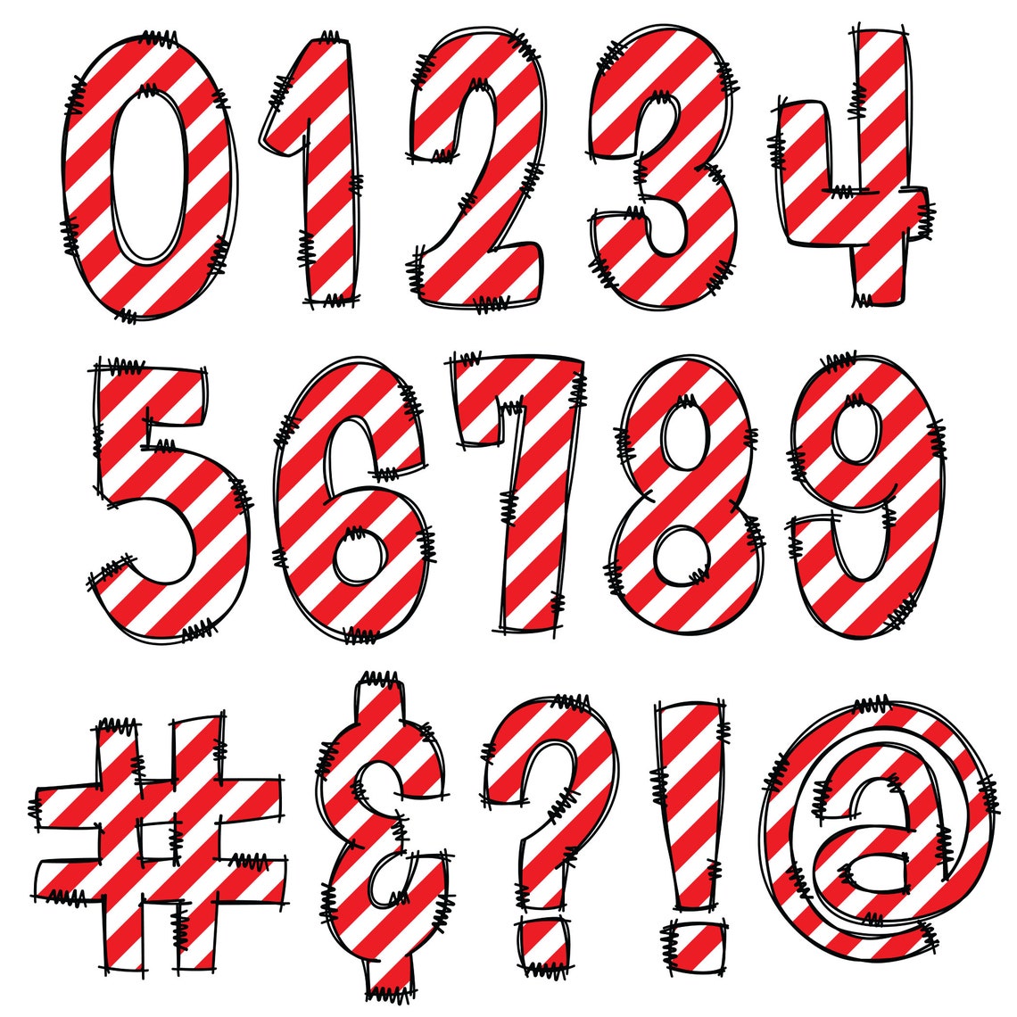 Digital Download Doodle Christmas Candy Cane Pattern Fill 3 - Etsy