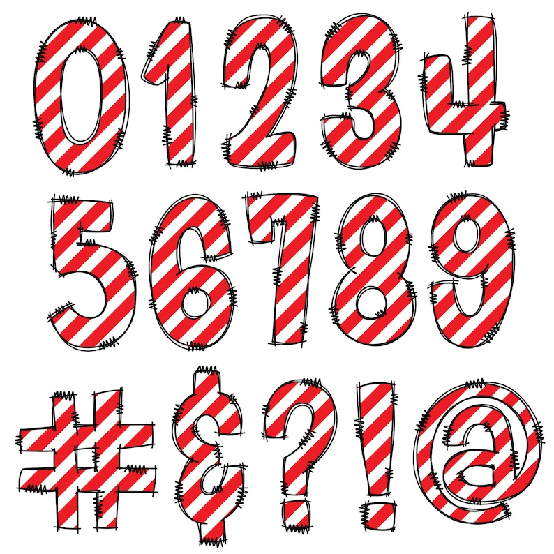 Digital Download Doodle Christmas Candy Cane Pattern Fill 3 - Etsy