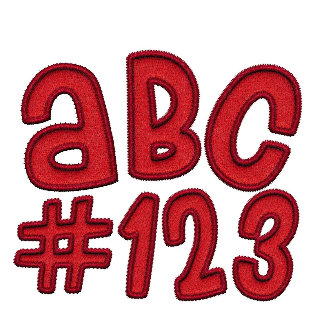 Digital Download | Red Faux Patch-style Applique With Embroidered ...