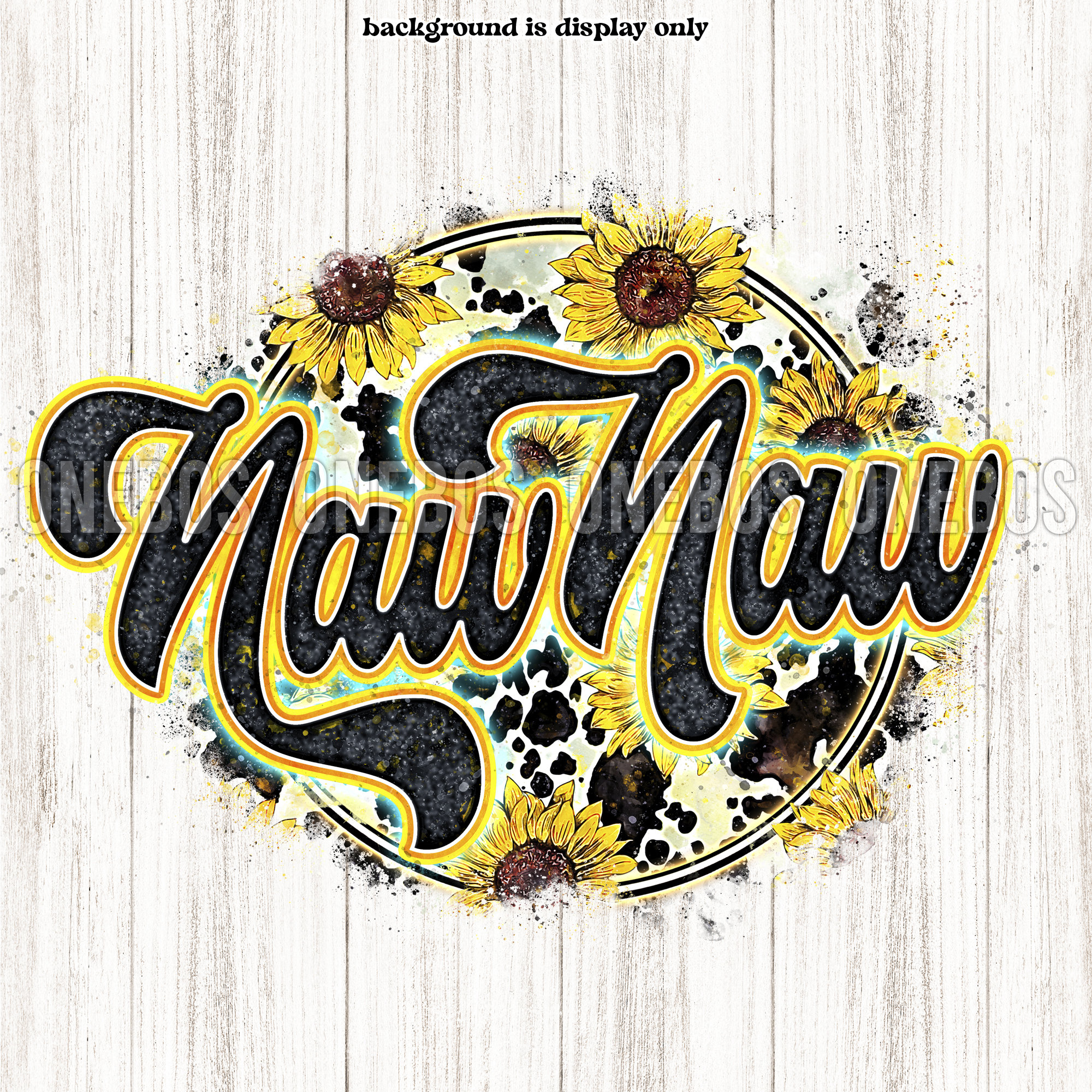 Nawnaw PNG Sunflower Cow Print Patch Sublimation, Round Shirt Design ...