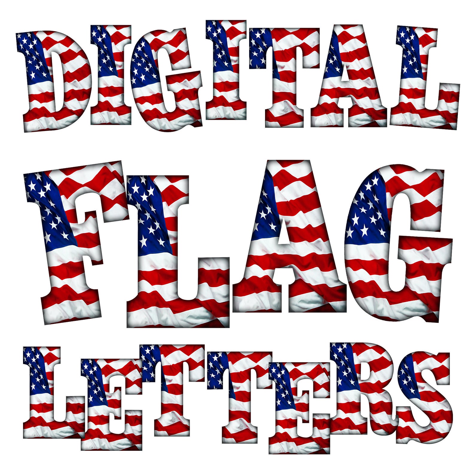 Digital Download | Flag Pattern Patriotic Simple Letters & Numbers ...