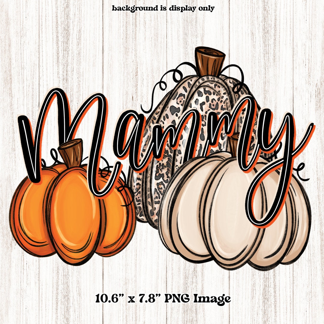 Mammy Pumpkin PNG, Clipart for Fall, Thanksgiving, Hand Drawn Line Font ...