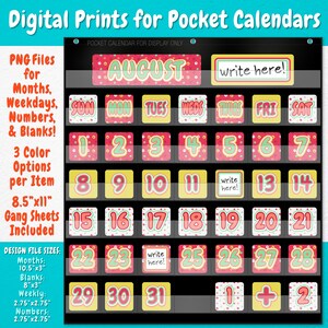 Wall Calendar - Pocket Chart for Teachers | Boho, Circles, Dots, Retro ...
