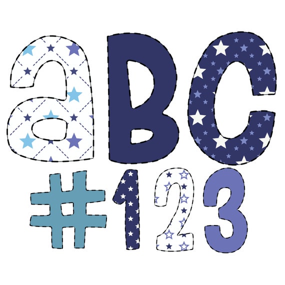 Digital Download Doodle Dash Blue Star Pattern Fill PNG | Etsy