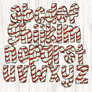 Tree Cake Alphabet PNG Bundle, Set of 3, White Brown Green Doodle ...