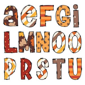 Digital Download | Doodle Letters Fall 2 Pattern Fill | PNG Clipart ...