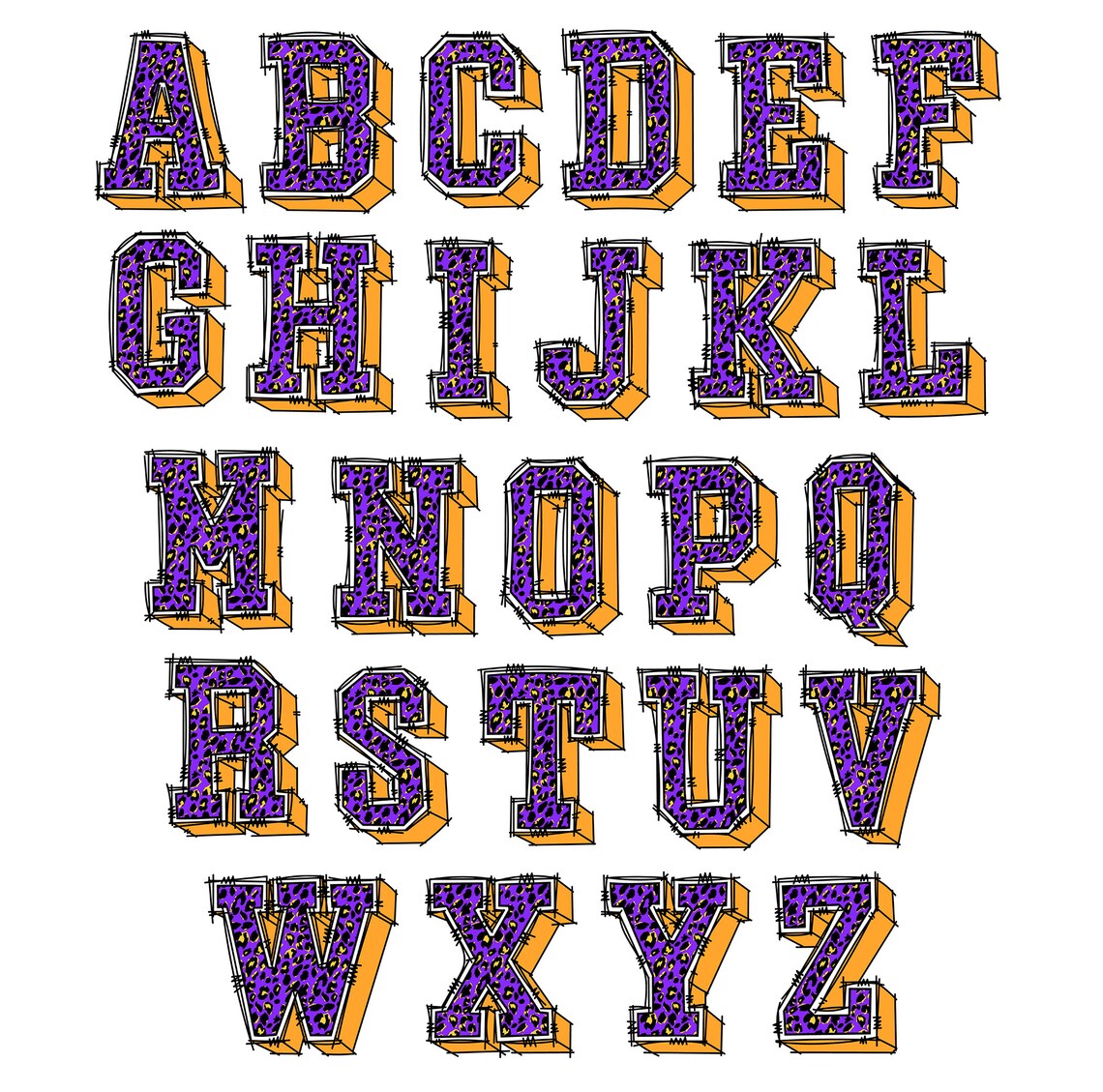 Digital Doodle | Athletic Varsity Sports College School Letters ...