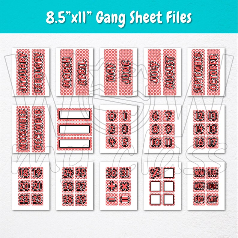 Wall Calendar - Pocket Chart for Teachers | Flowers, Diamonds ...