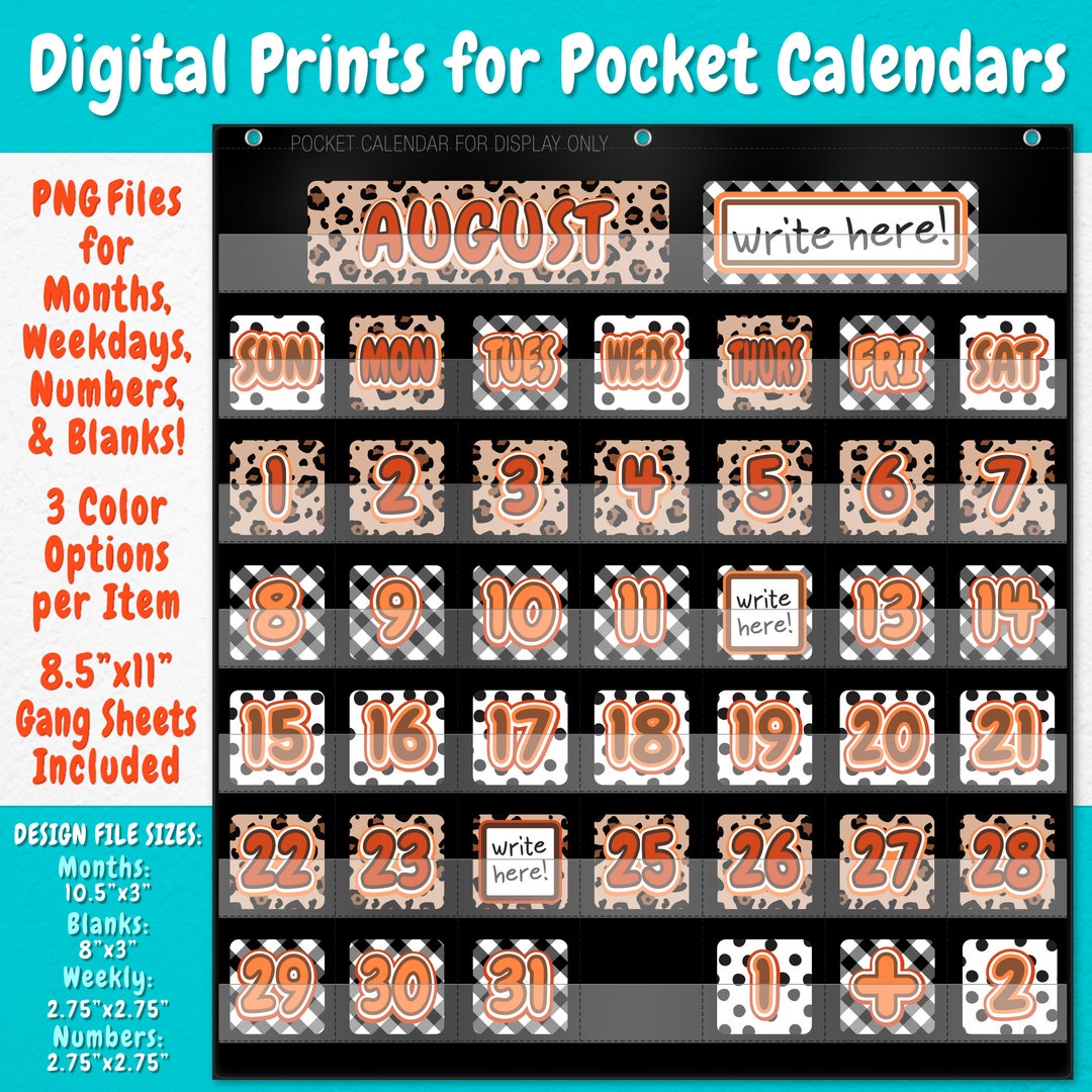 Wall Calendar - Pocket Chart for Teachers | Fall, Thanksgiving, Pumpkin ...