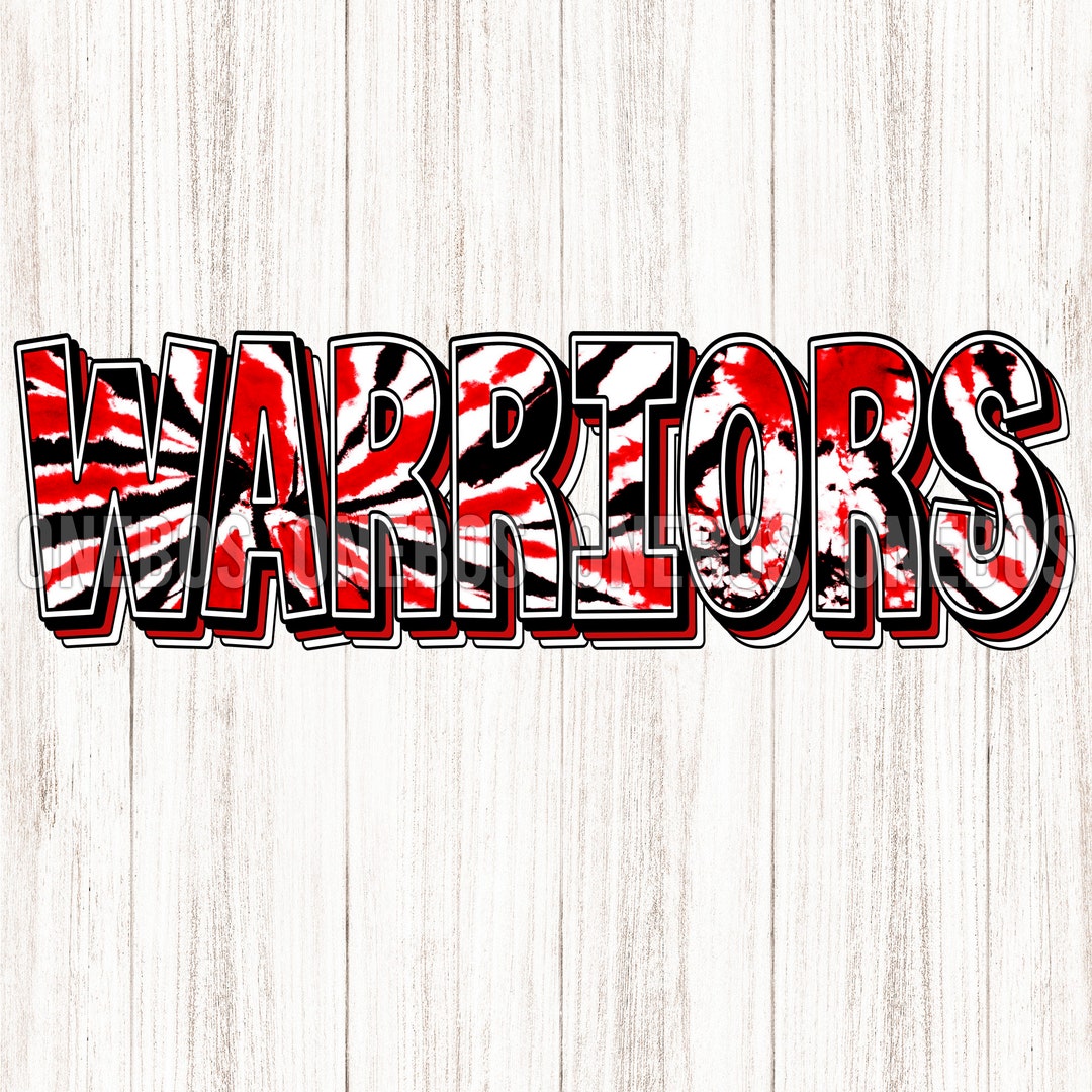 Warriors Mascot Digital Download PNG, Tie-dye Red White & Black, School ...