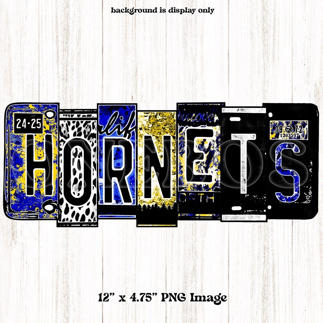 Hornets License Plate PNG, School Mascot Clipart in License Plate ...