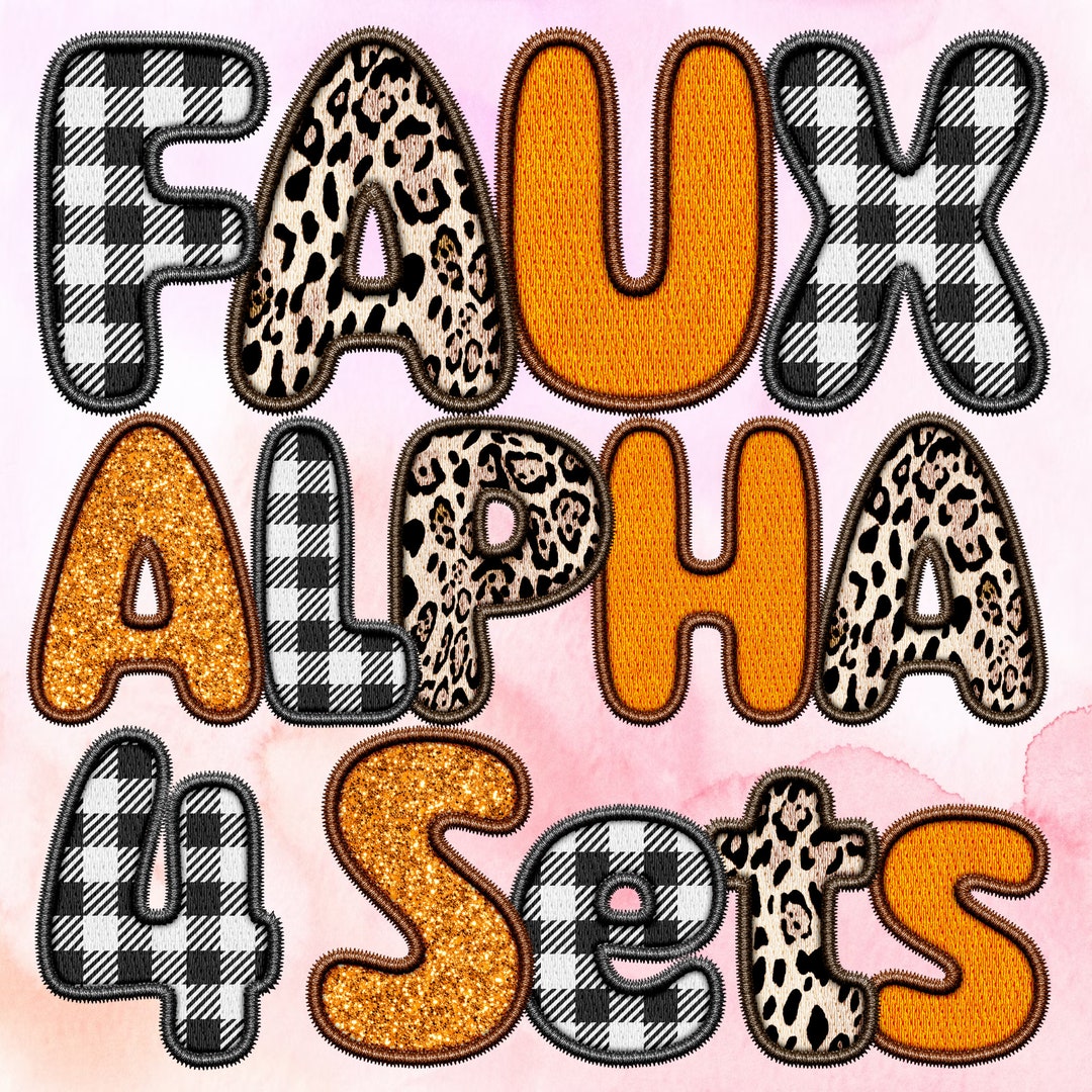 Faux Embroidery Alphabet Clipart, Stitch Bubble Lettering, Fall ...