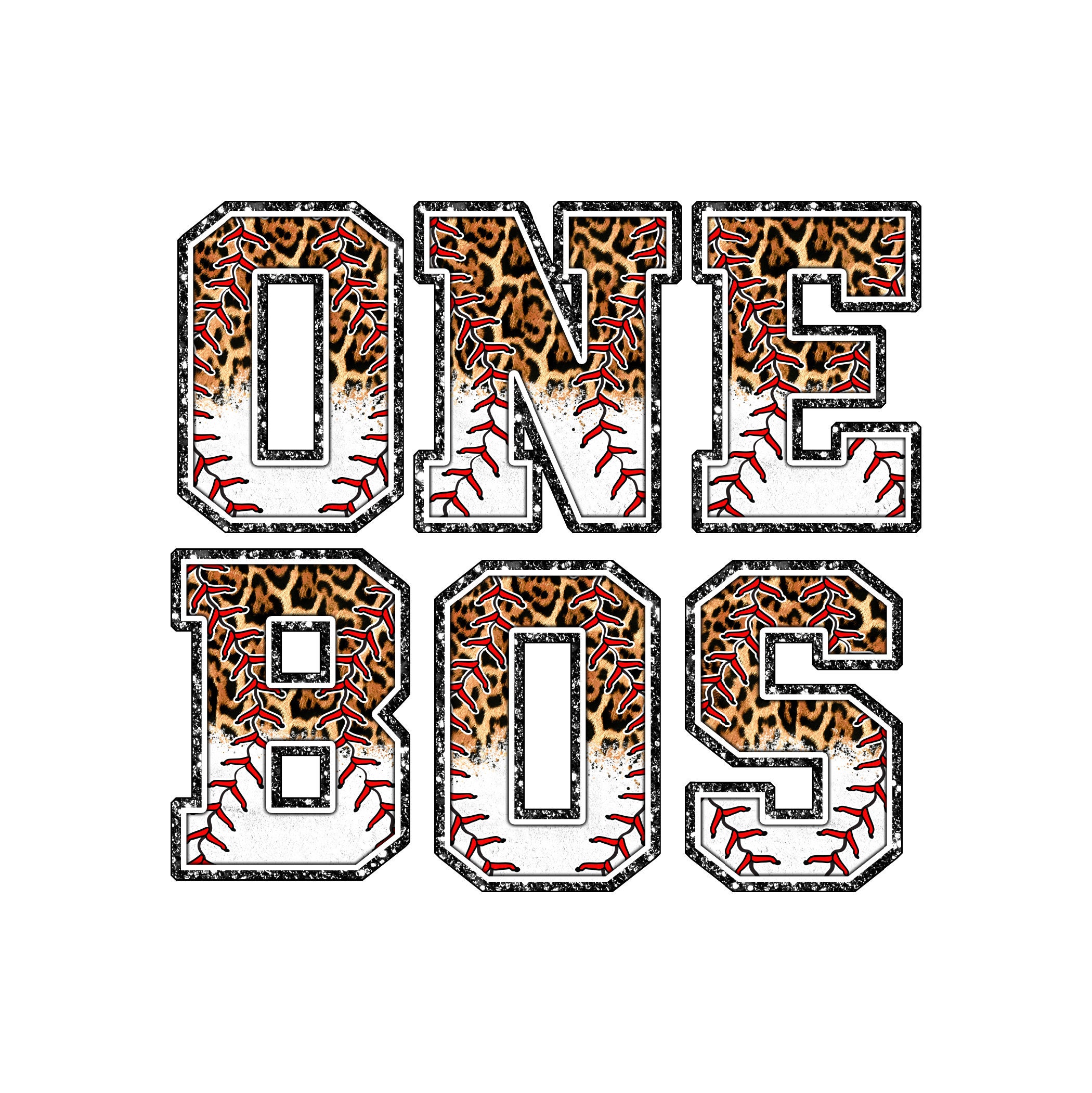 Baseball Letters PNG With Leopard and Ball Stitching Background Pattern ...