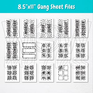 Wall Calendar - Pocket Chart for Teachers | Black, White, Ink Saver ...