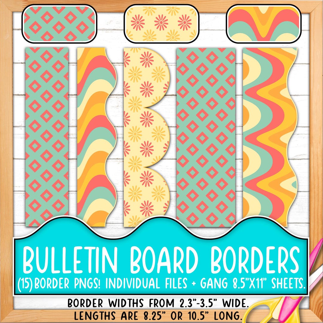 Borders for Bulletin Boards | Print & Cut, Seamless | Floral, Diamond ...