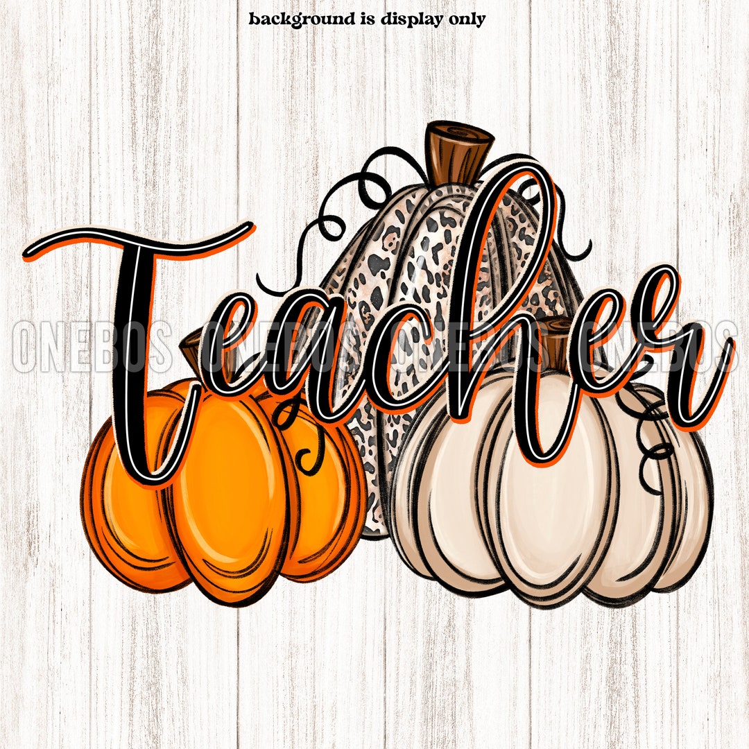 Teacher PNG, Clipart for Fall, Thanksgiving, Hand Drawn Line Font With ...