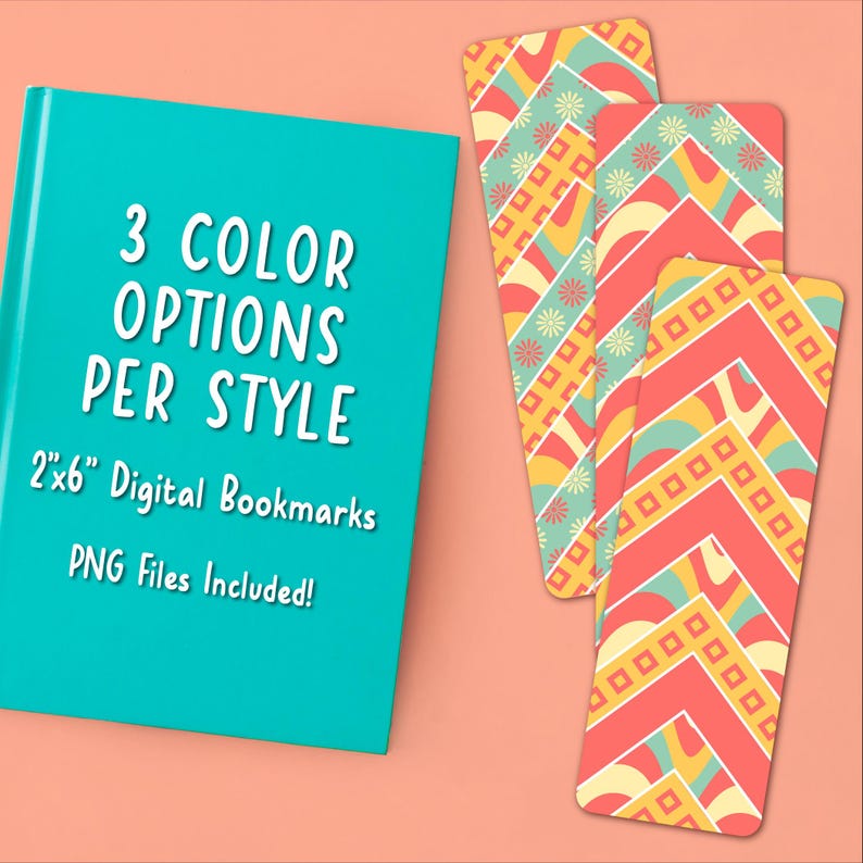 Digital Bookmarks (printable), Clipart Bundle Set of 12 | Lined & Blank ...