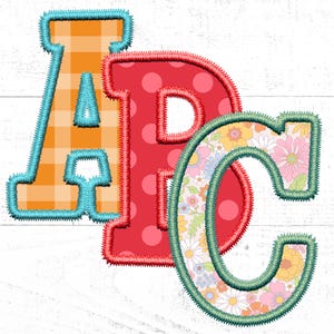 Skinny Slab Stitch Alpha Stitch PNG, Faux Embroidery Applique Letters ...