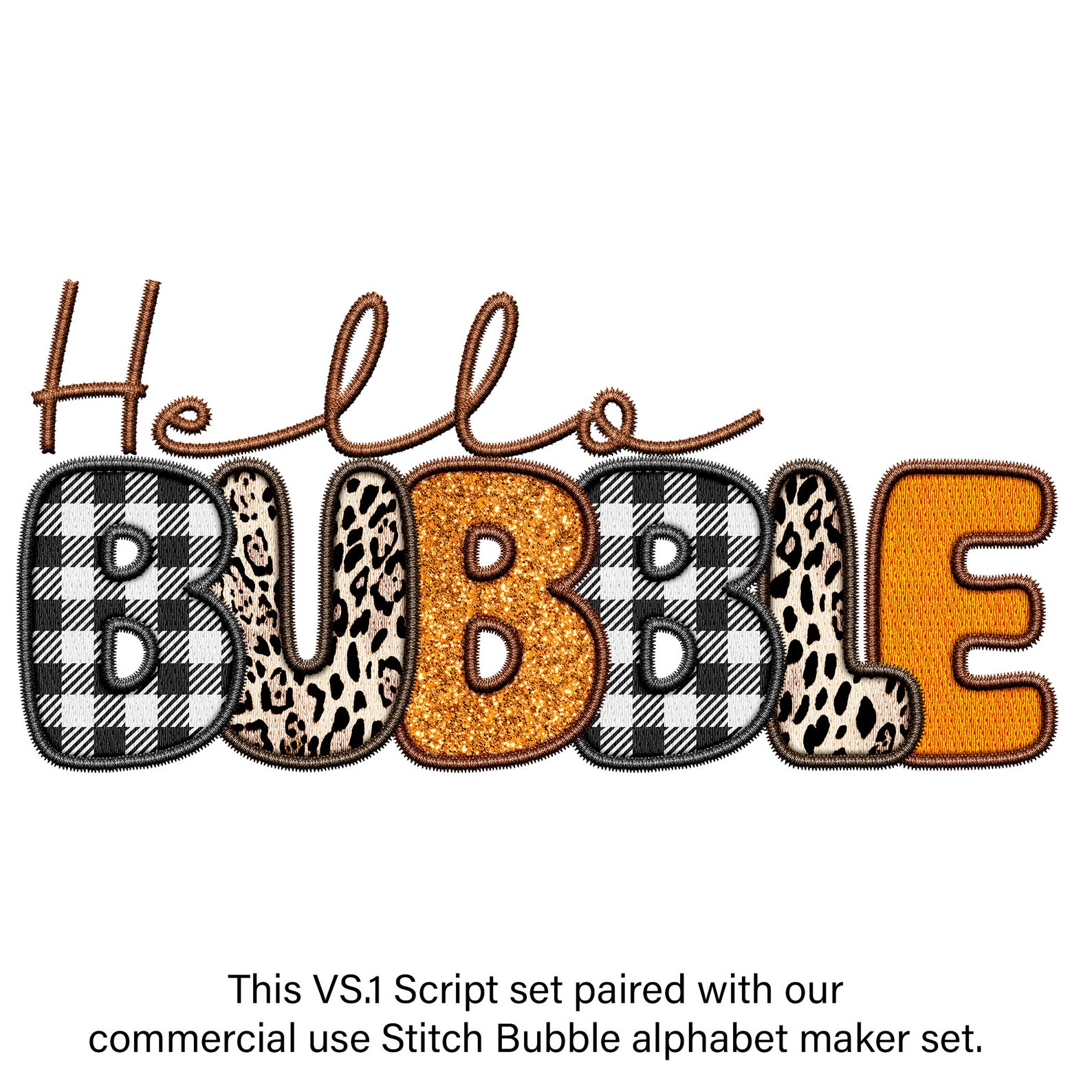 Faux Embroidery Alpha Script Letters | VS.1 | Cursive PNG Letters to ...