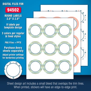 Label Sheet Templates Editable Text Avery Compatible - Etsy