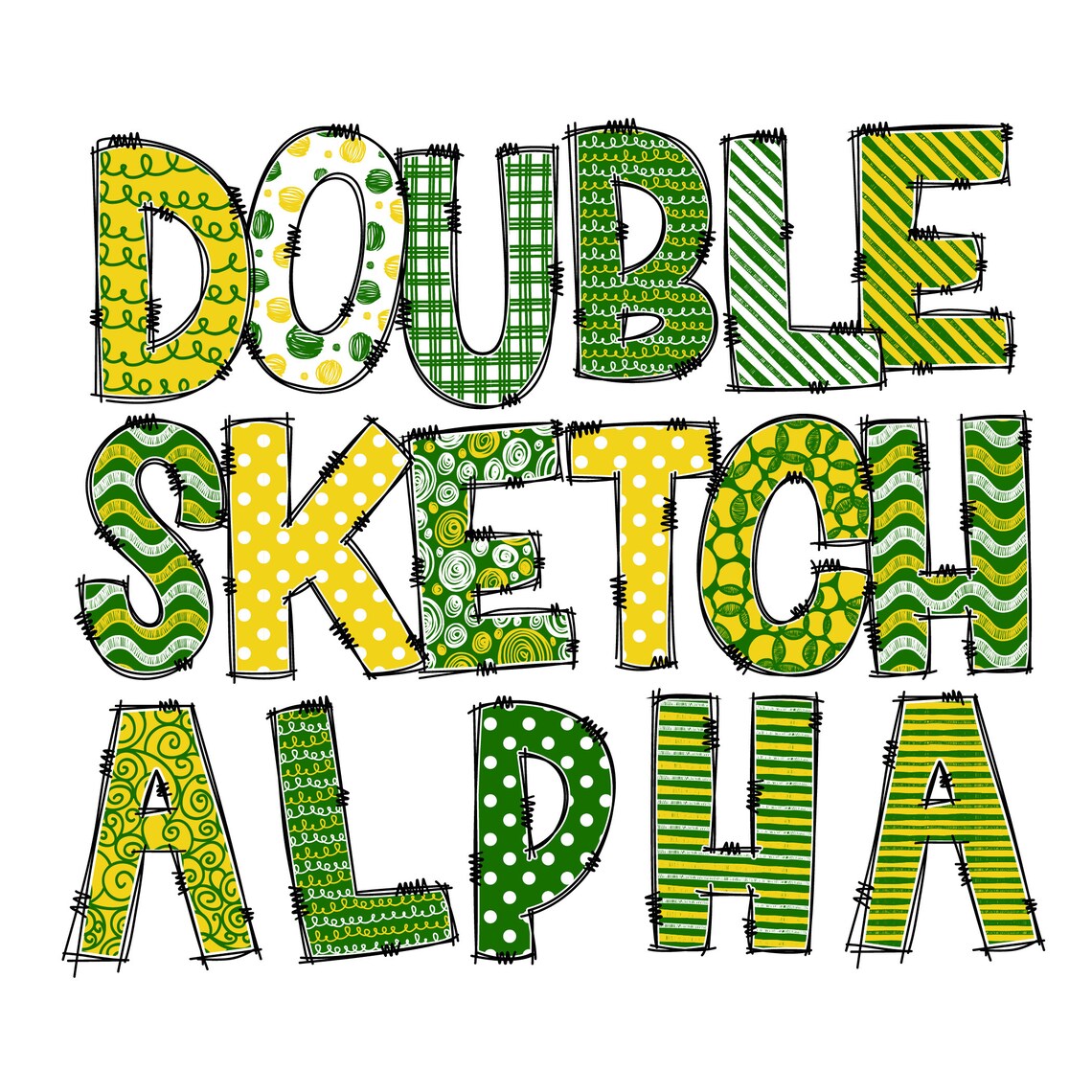 Mix N Match Alphabet, 2 Full Sets, Gold & Green, Doodle Letters ...