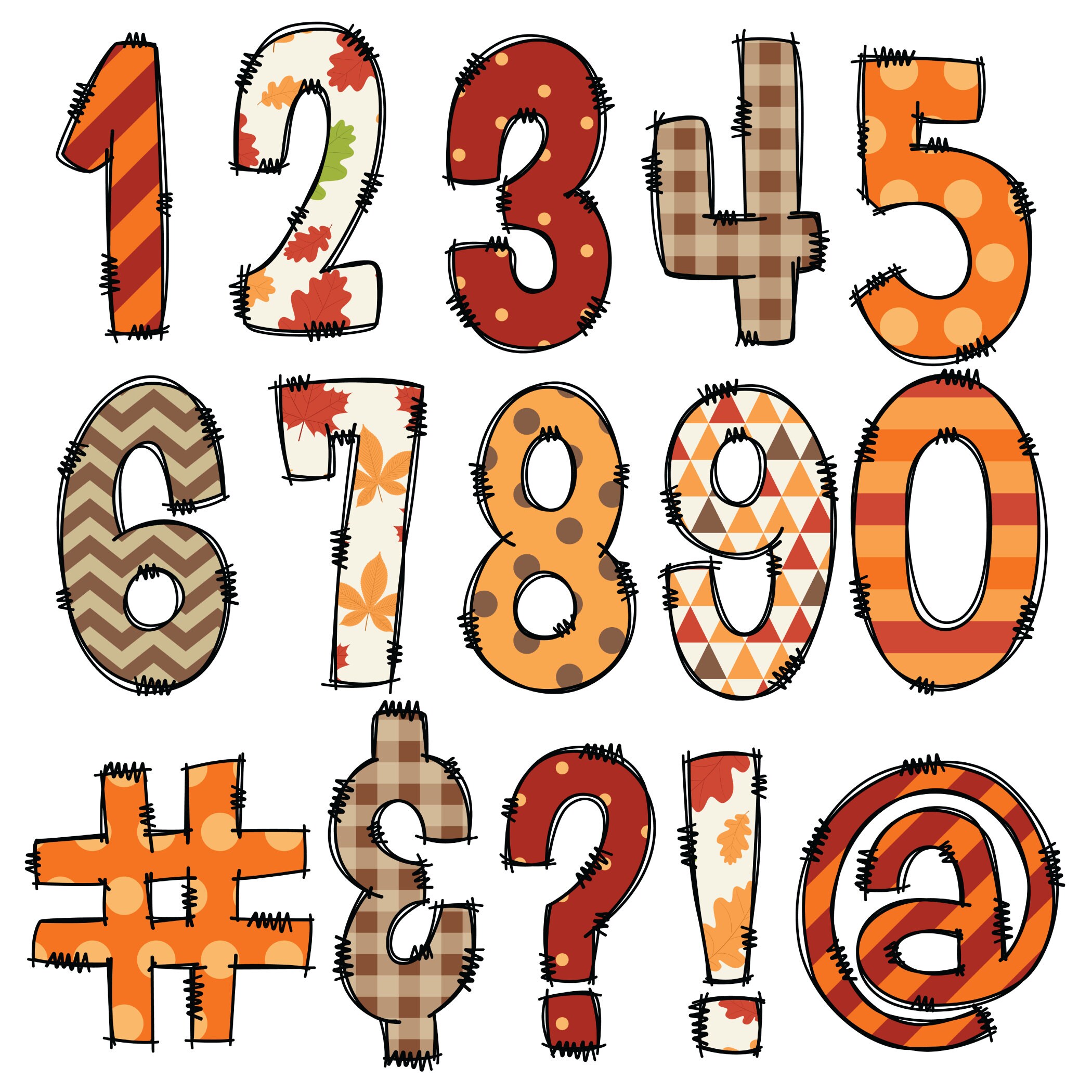 Digital Download | Doodle Letters Fall 1 Pattern Fill | PNG Clipart ...