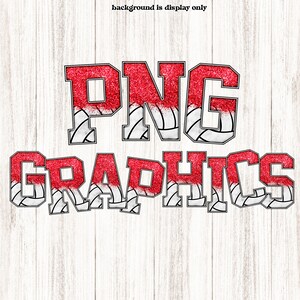 Volleyball Alphabet, Red Glitter and Panels Pattern, Background Pattern ...