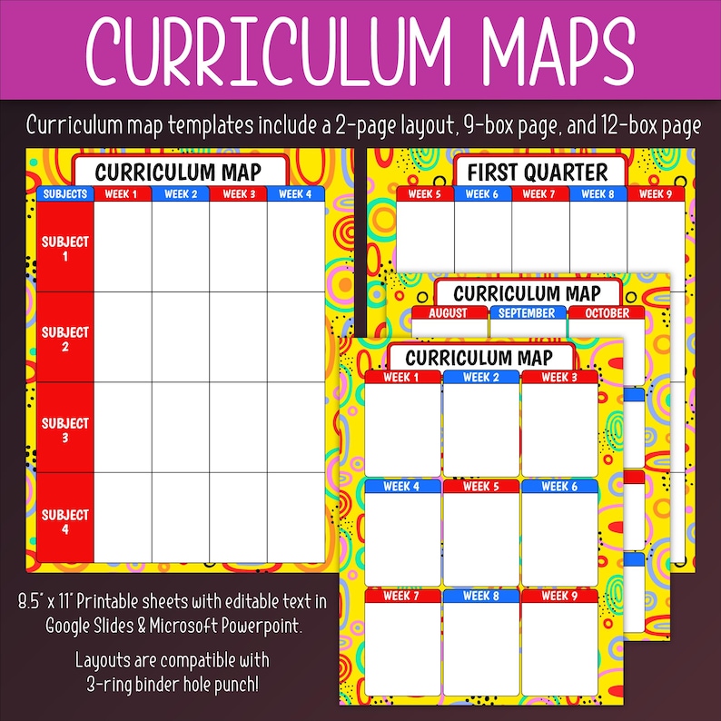 Lesson Plan Sheets & Curriculum Maps (editable) | Teacher Planner ...
