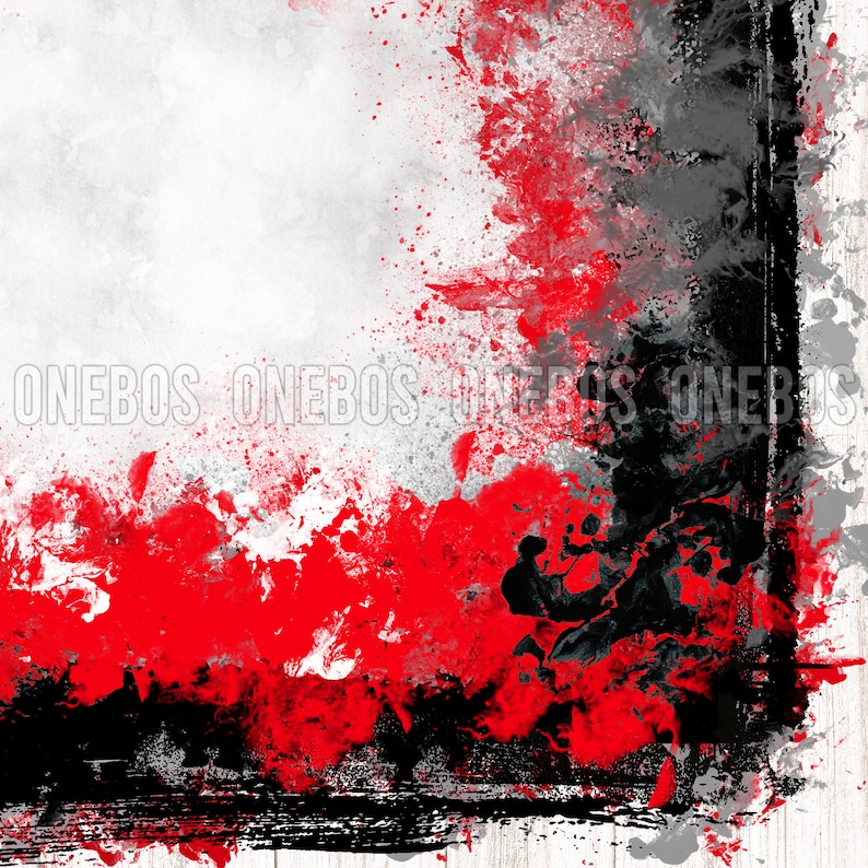 Grunge Red & Grey Background Backsplash Distress Frame - Etsy