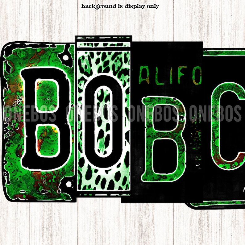 Watercolor License Plate Bobcats PNG, Green, Leopard, Grunge, Black ...