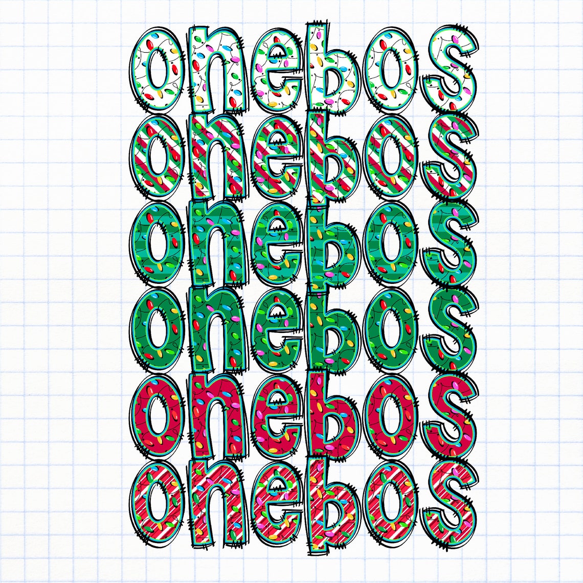 Christmas Lights Doodle Alphabet PNG Clipart Bundle of 6 - Etsy