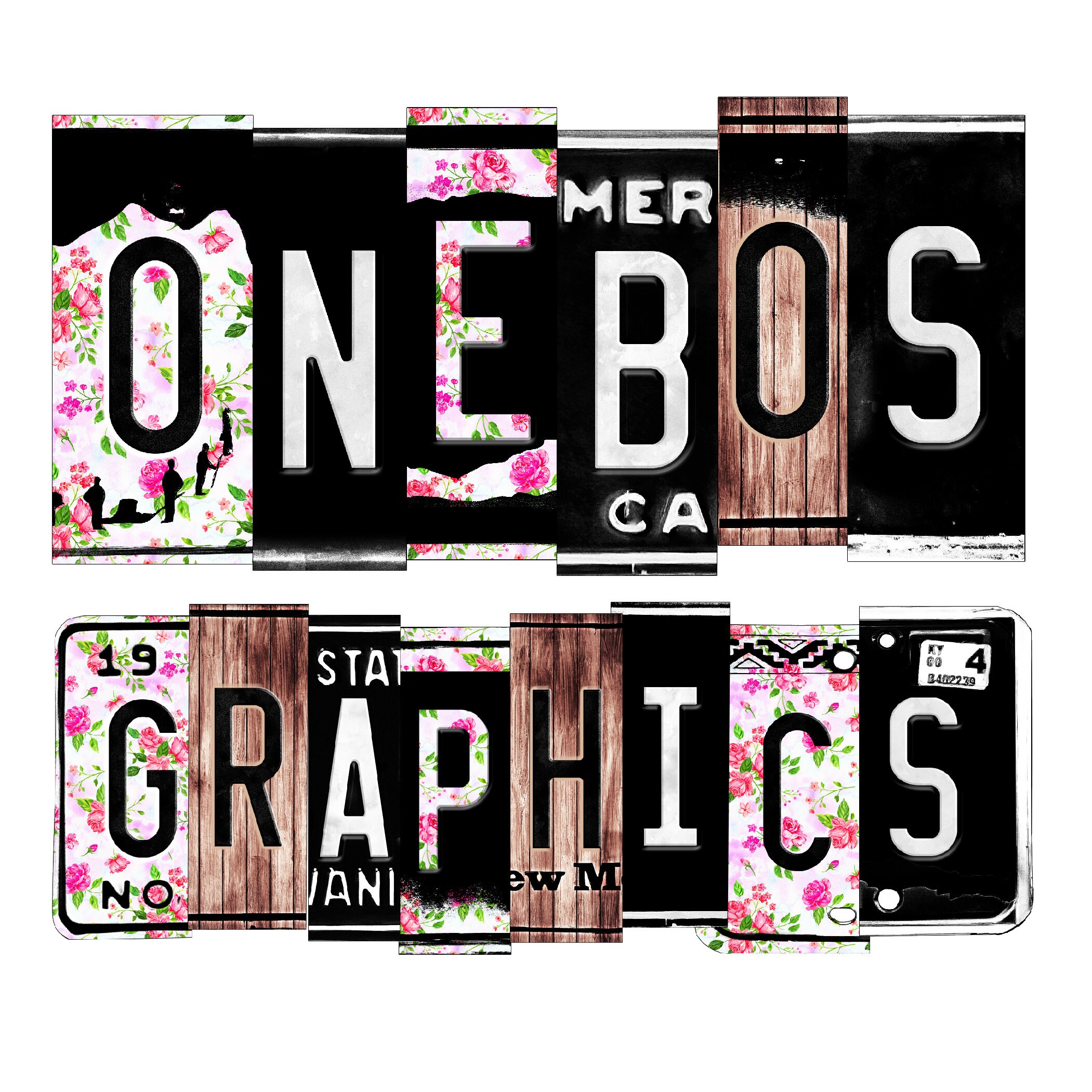 Digital Download License Plate Alphabet Bundle Floral | Etsy