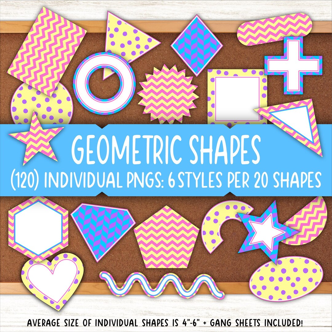 Shape & Design Frame Pack | Geometric, Chevron, Polka Dots, Grid ...