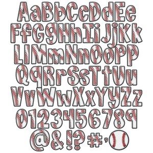 PNG Baseball Alphabet, Faux Embroidery Stitch Alpha, Sports Letters ...