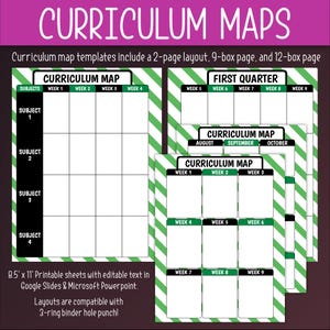 Lesson Plan Sheets & Curriculum Maps (editable) | Grid, Diagonal ...