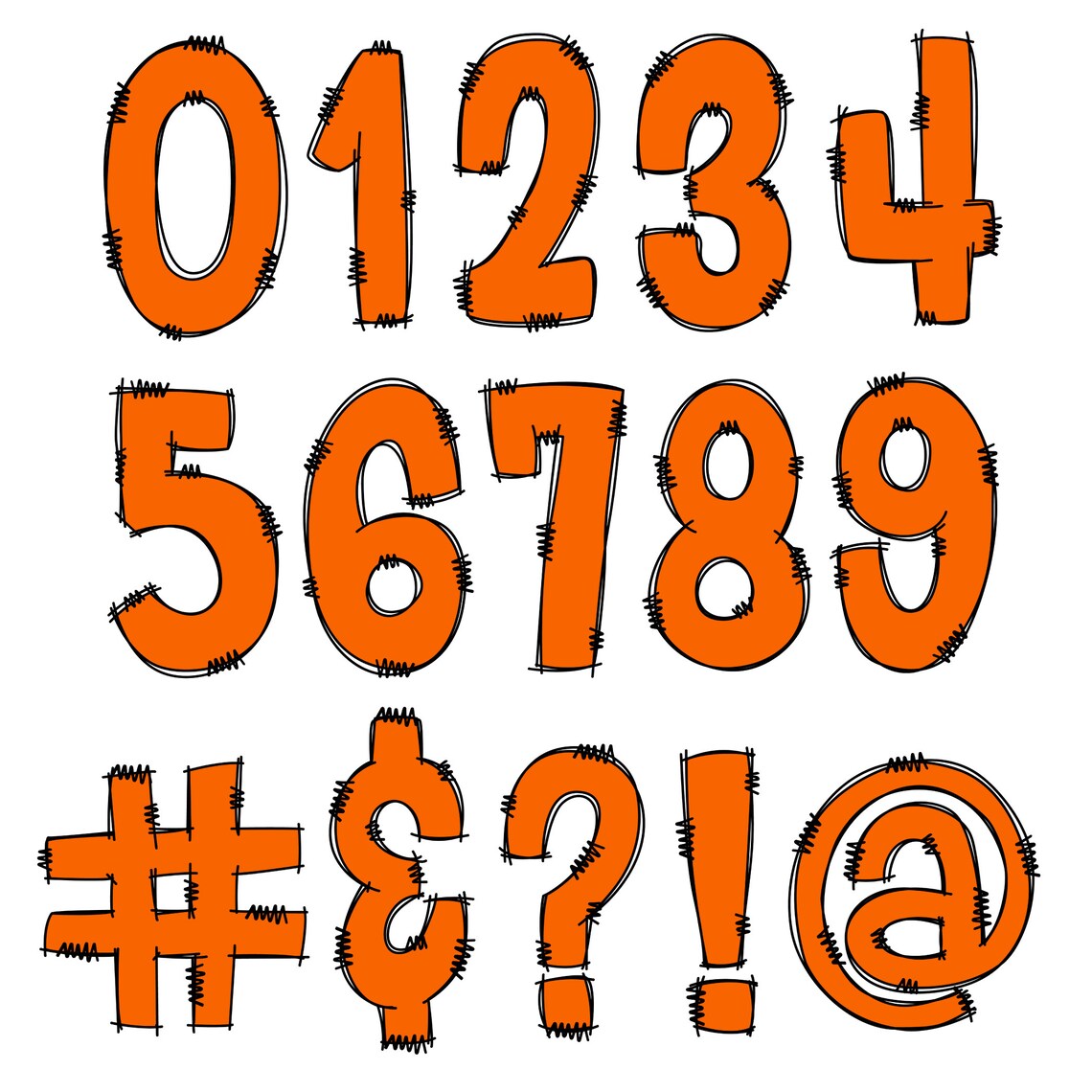 Digital Download Doodle Orange Fill PNG Clipart Bundle - Etsy