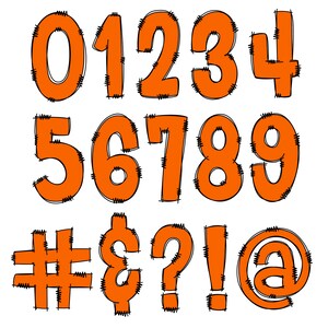 Digital Download | Doodle Orange Fill | PNG Clipart Bundle Alphabet ...