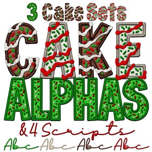 Digital Christmas Snack Alphabet Bundle, 7 Pack, Faux Embroidery ...