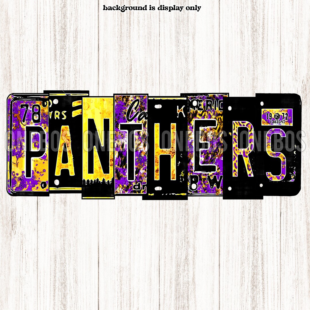 Panthers PNG, Rustic Western License Plater Lettering for School Mascot ...
