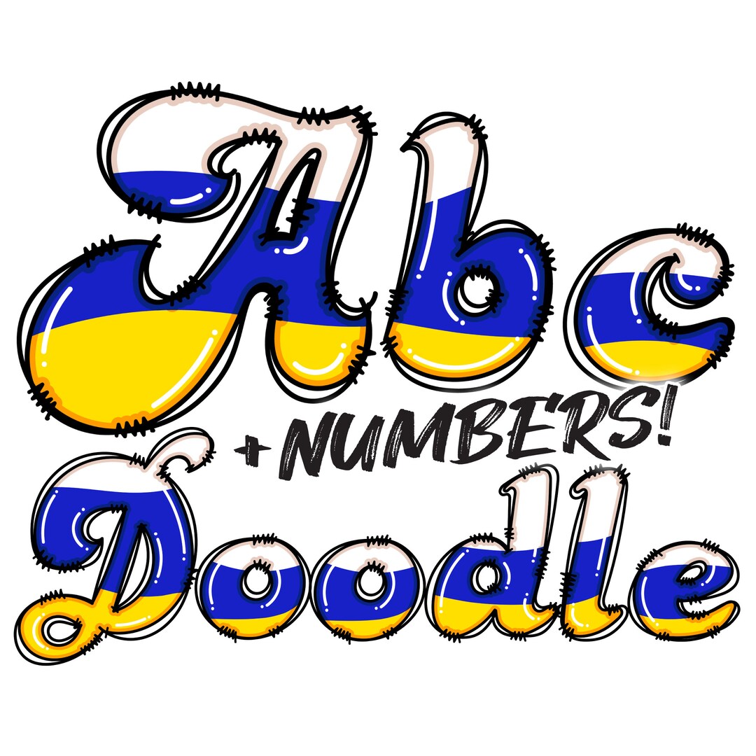 Digital Download | Doodle Retro GVT - Blue and Yellow Stripe | Hand ...