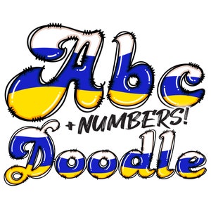 Digital Download | Doodle Retro GVT - Blue and Yellow Stripe | Hand ...