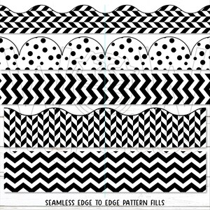 Borders for Bulletin Boards | Print & Cut, Seamless | Black, White, Ink ...