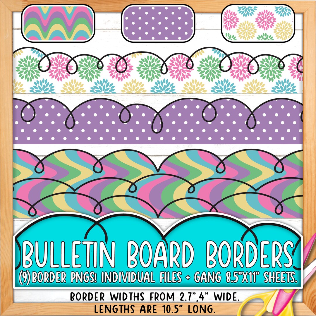 Doodle Borders for Bulletin Boards | Print & Cut, Seamless | Classroom ...