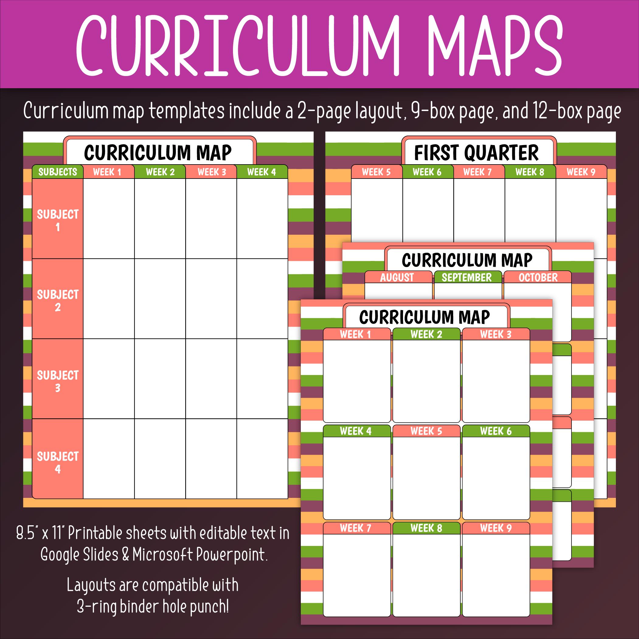 Lesson Plan Sheets & Curriculum Maps (editable) | Stripes, Polka Dots ...