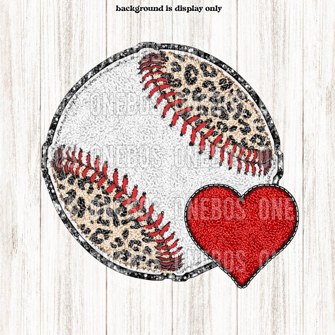Baseball and Heart Pngs, Digital Download Pack of 2 Elements, Faux ...