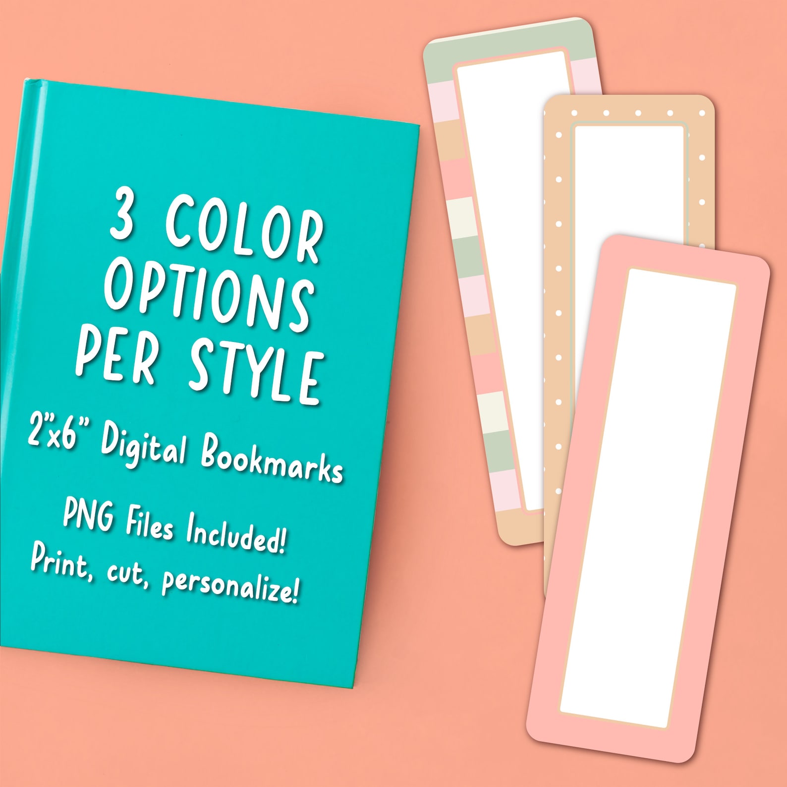 Digital Bookmarks (printable), Clipart Bundle Set of 12 | Lined & Blank ...