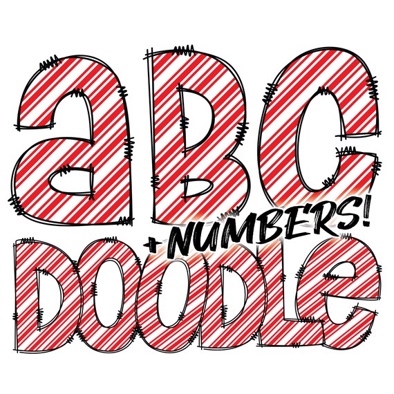 Digital Download Doodle Christmas Candy Cane Pattern Fill 2 - Etsy