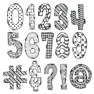 Digital Download | Doodle Hand Drawn Black White Multi Pattern Fill ...