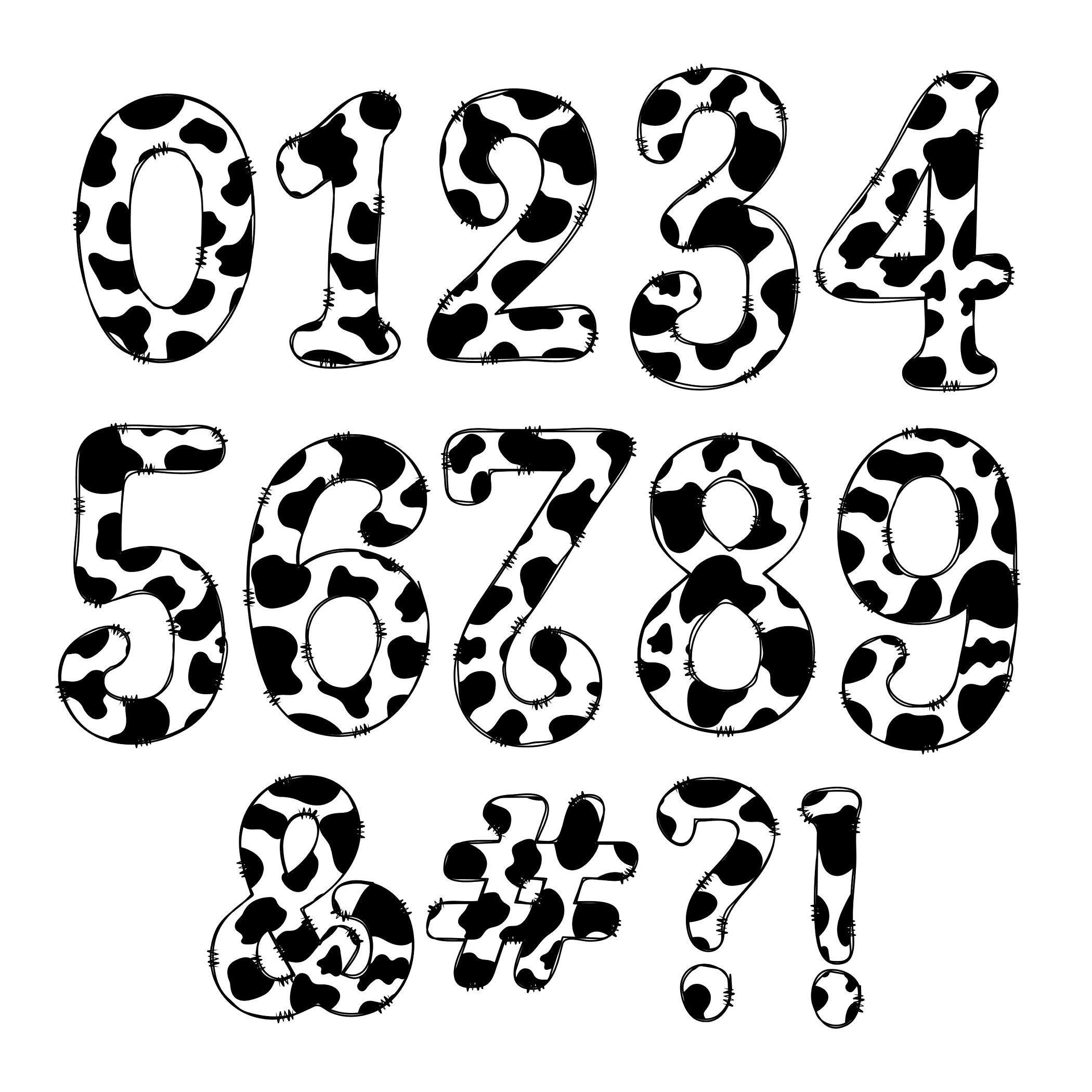 Digital Download Doodle Cow Print Pattern PNG Clipart - Etsy