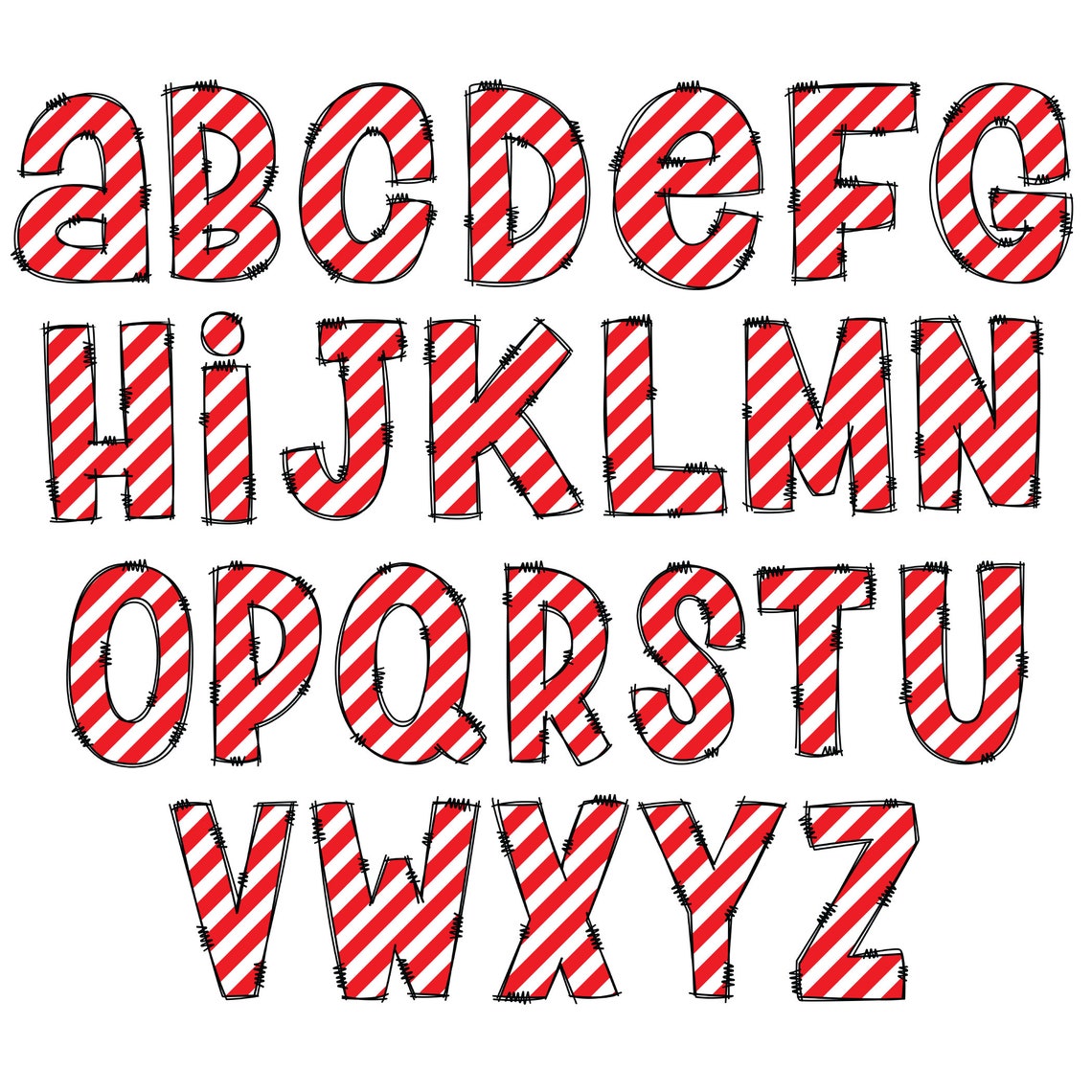 Digital Download Doodle Christmas Candy Cane Pattern Fill 3 - Etsy